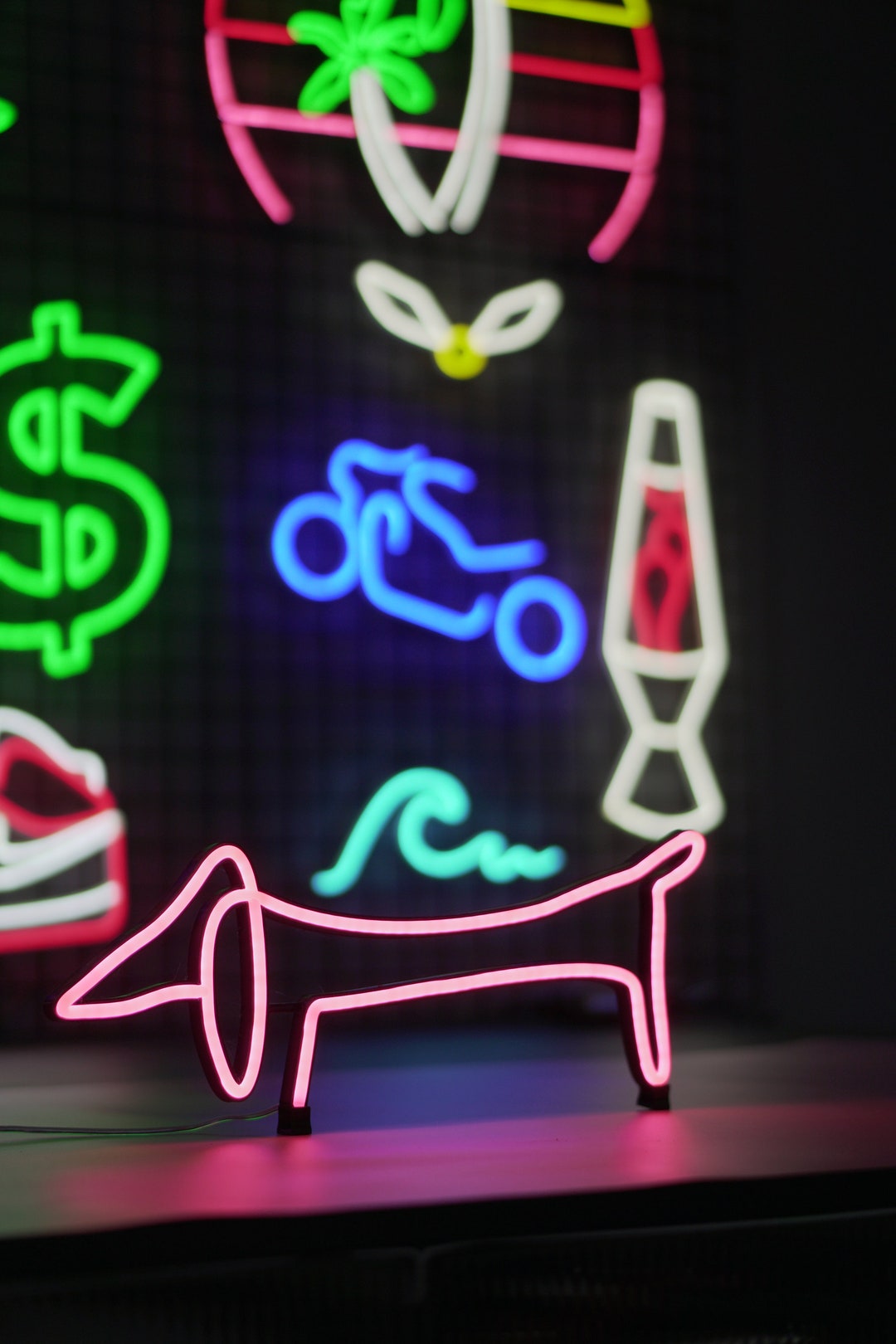 Dachshund LED Neon Sign – Picasso Style One Line Animal Light ...