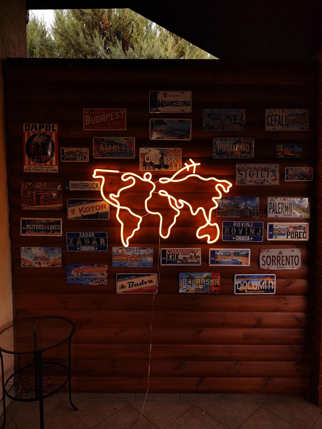 World Map Neon LED Sign Travel Wall Art Decor Custom LED Sign for Home ...