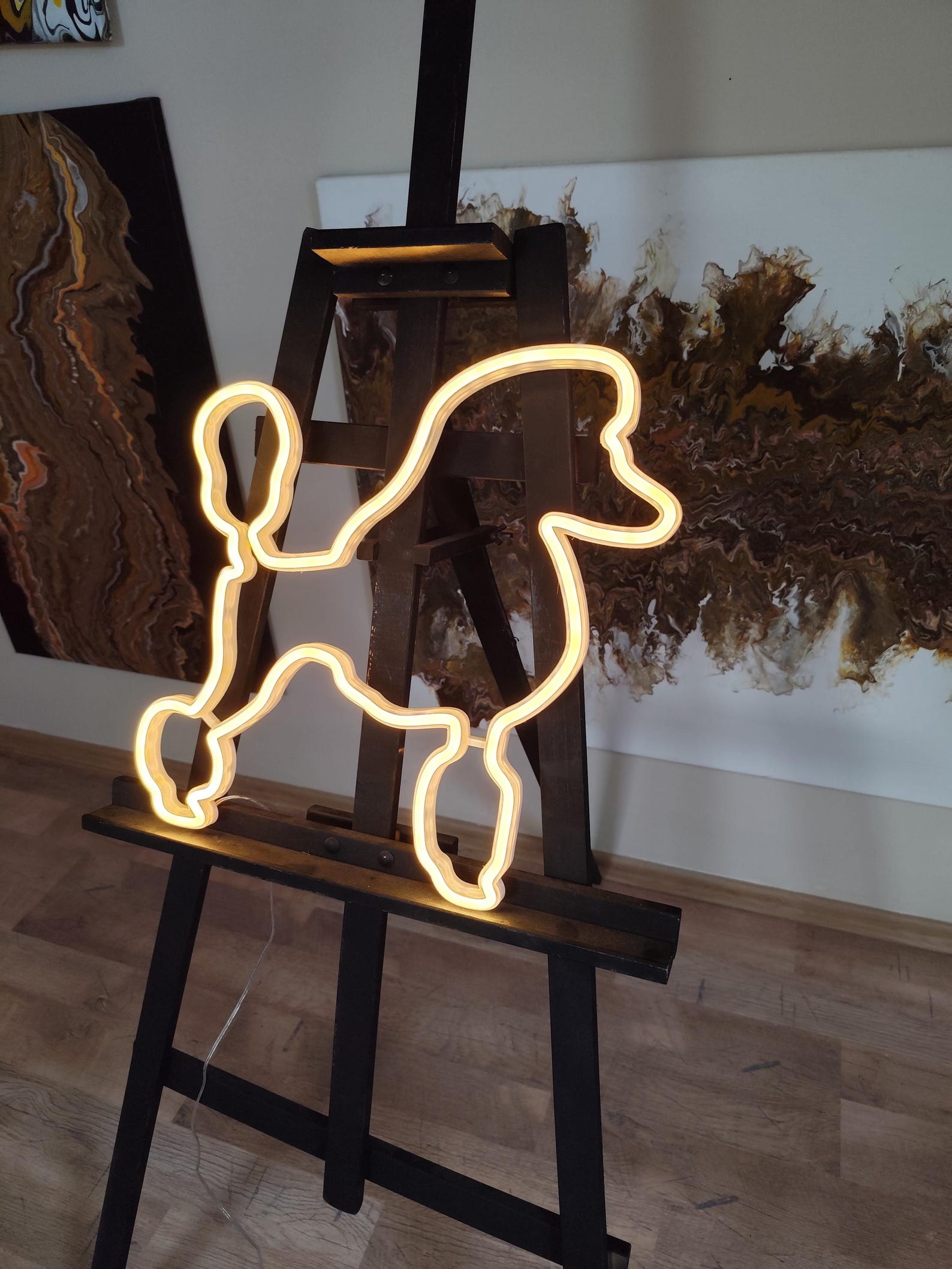 Poodle LED Neon Sign, Custom Dog Pet Wall Art Decor, RGB 11 Colors ...