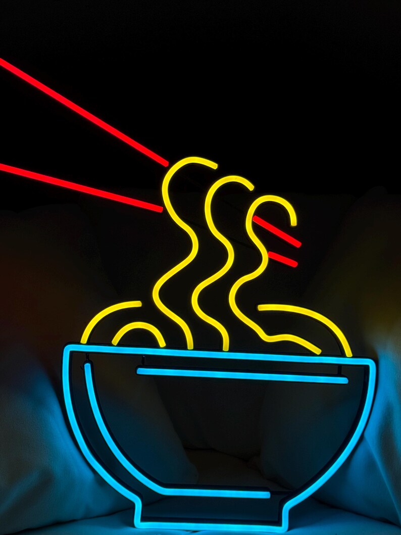 Eating Ramen Wall Art, LED Neon Sign Japanese Kitchen Chinese Dining ...