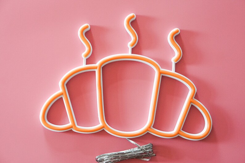 Croissant Neon LED Sign Bakery Cafe Decor French Pastry Wall Art ...