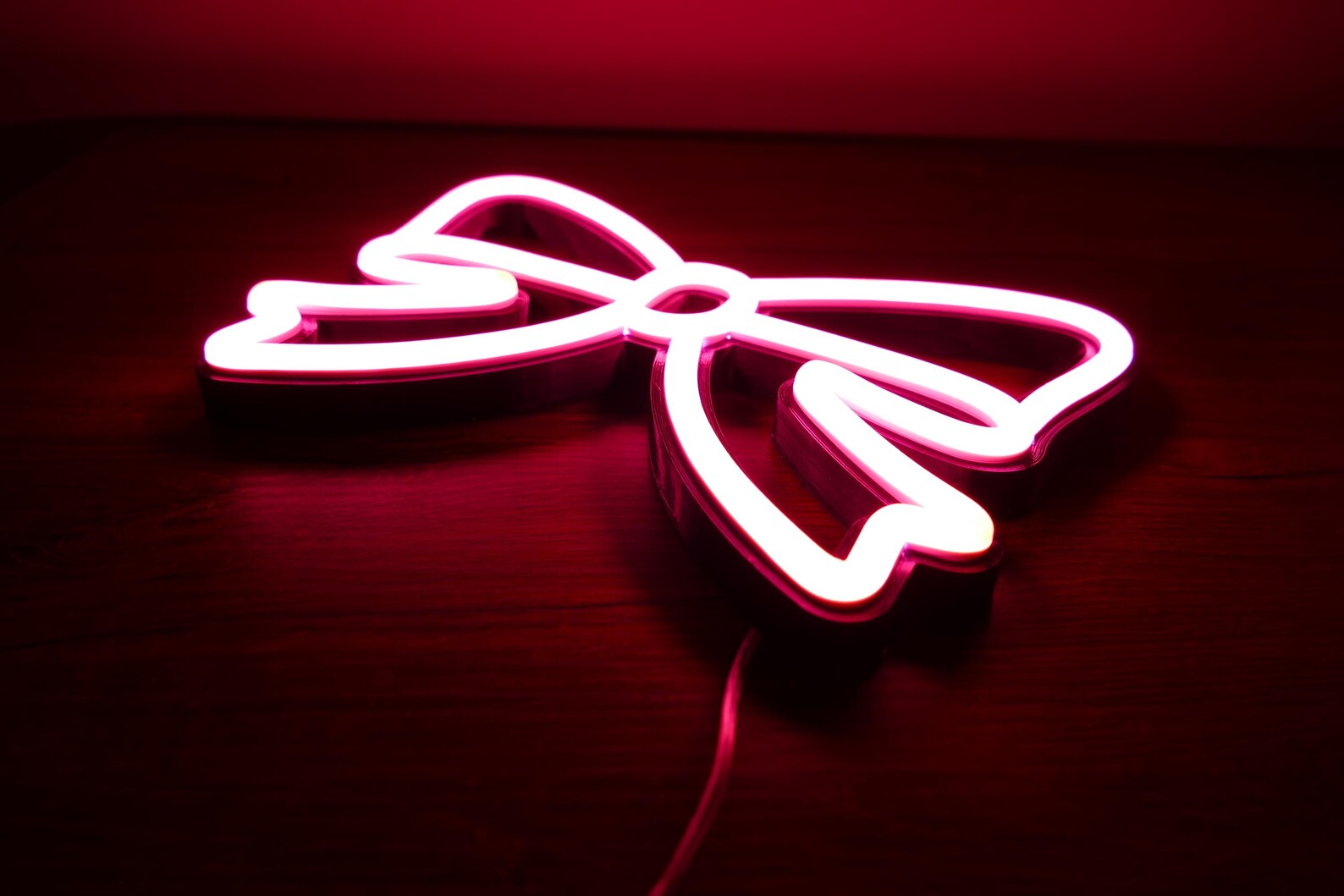 LED Neon Ribbon Bow – Unique Wall Decor Ribbon Shape for Bedrooms ...