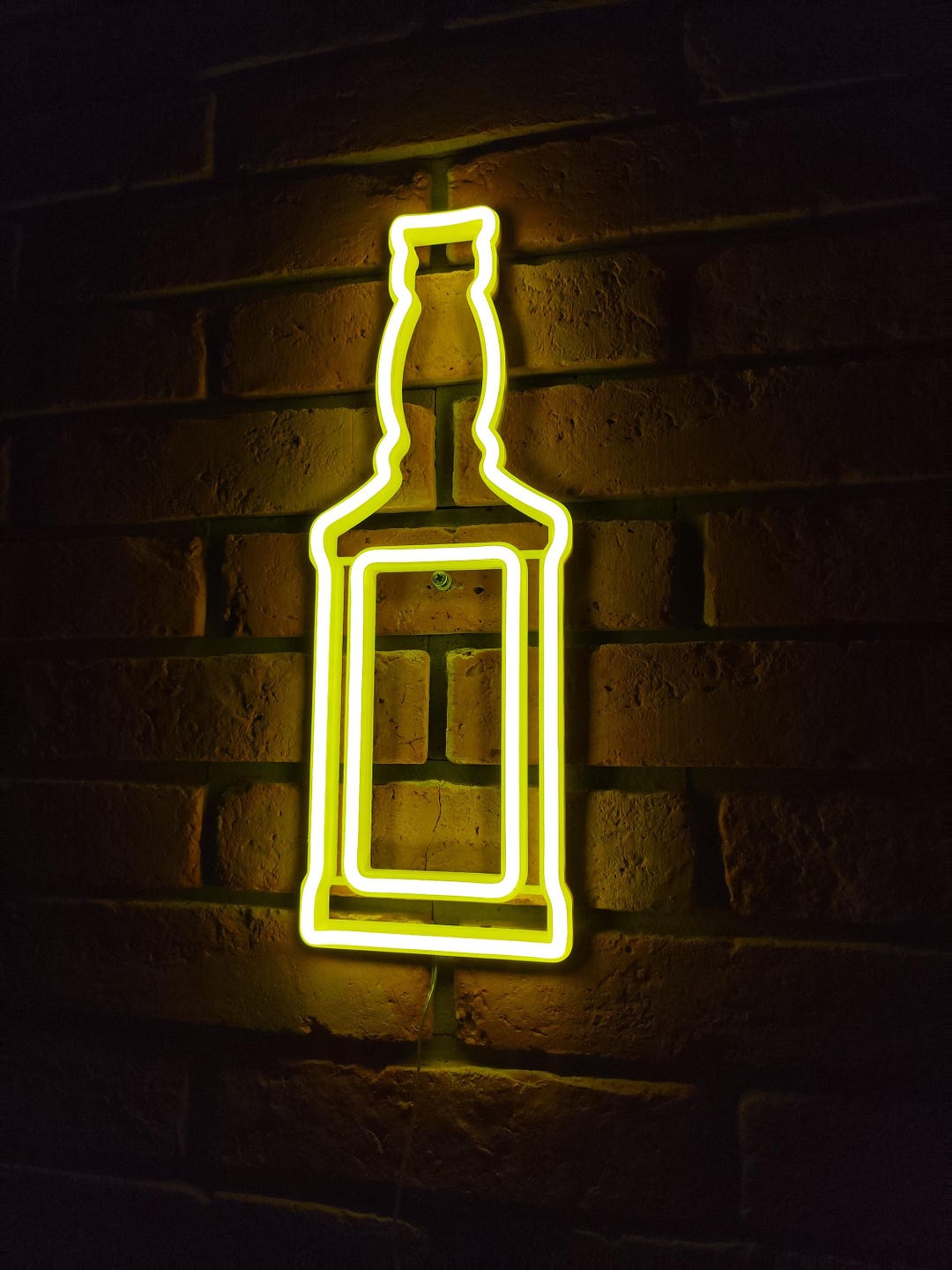 Whiskey and Wine Bar Sign | Custom Neon LED Whiskey Bottle | Bar Wall ...