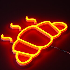 Croissant Neon LED Sign | Bakery Cafe Decor | French Pastry Wall Art ...