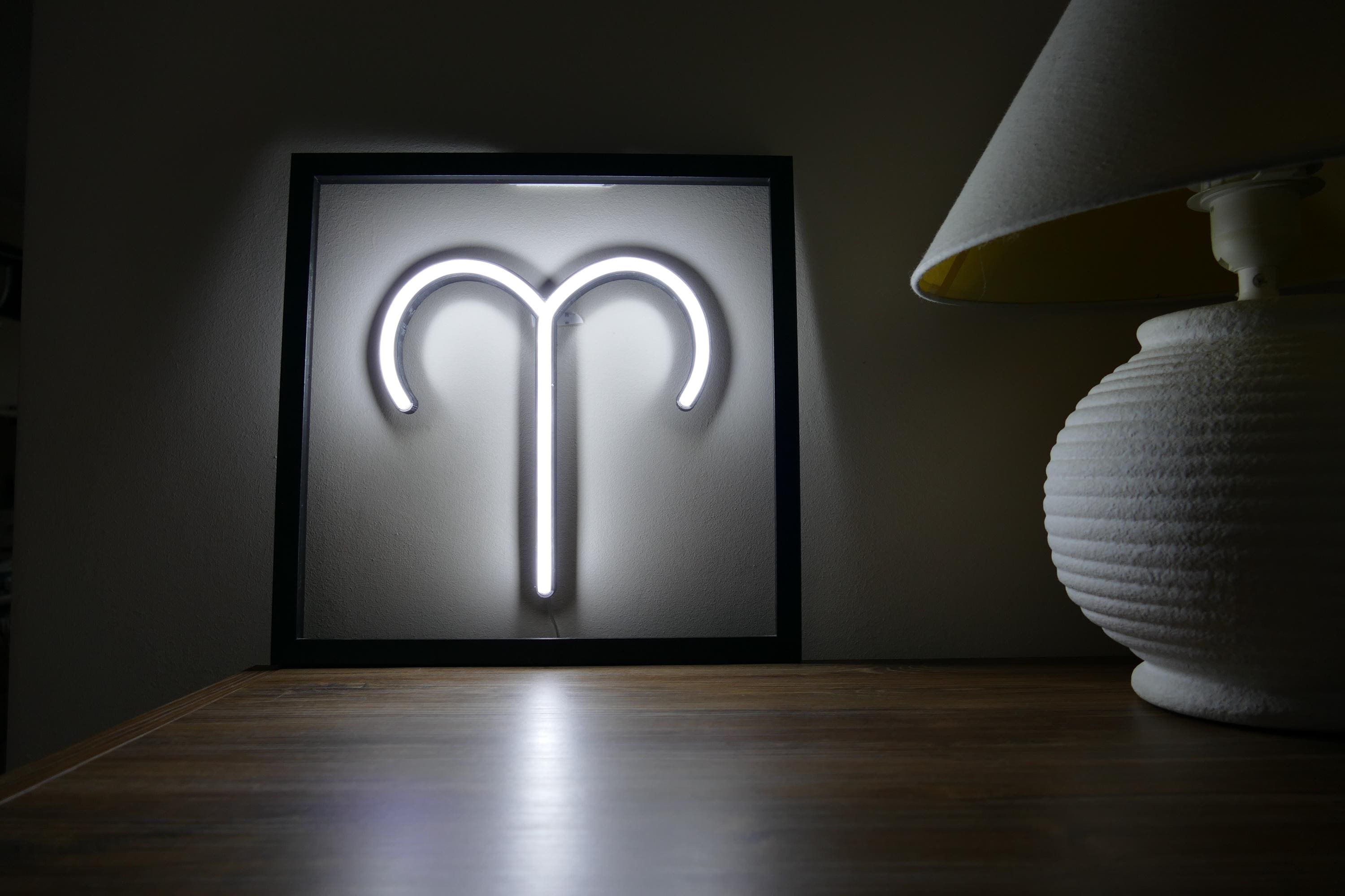 Aries Zodiac Led Sign - Zodiac Symbols Neon LED Wall Art - Astrology ...