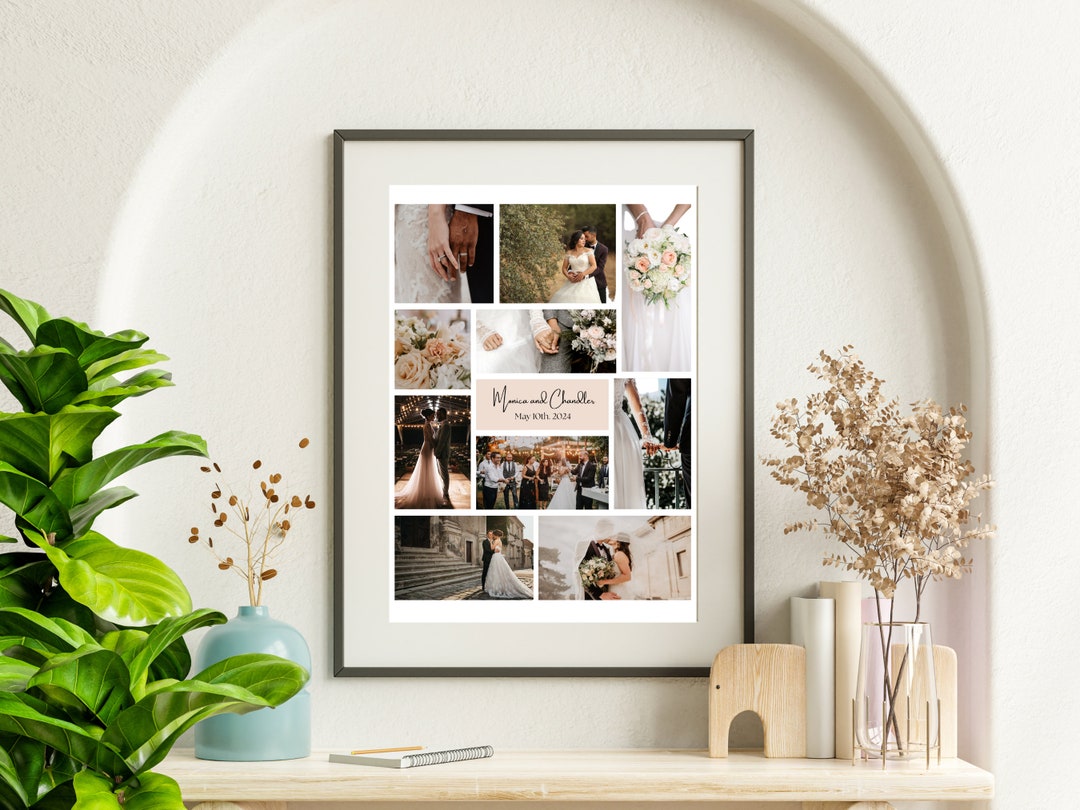 Poster Collage template for 10 photos, Wedding Anniversary Gift ...