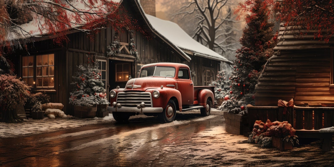Red Truck Christmas - Etsy