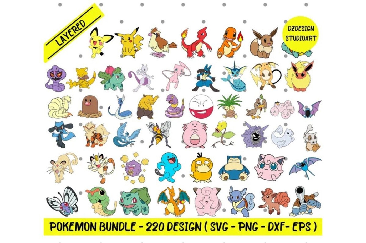Pokemon Svg Bundle Png Clipart Designs Pokemon Characters - Etsy