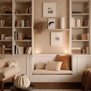 Beige Room Zoom Background for Meetings, Zoom Digital Virtual Backdrop ...