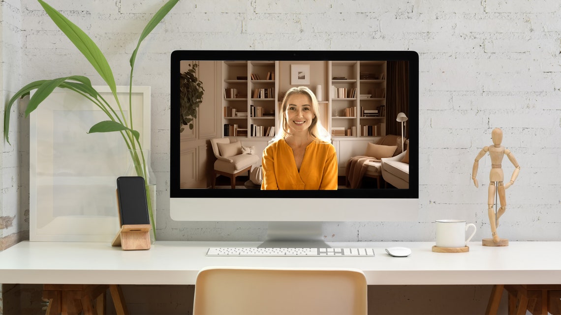 Beige Room Zoom Background for Meetings, Zoom Digital Virtual Backdrop ...