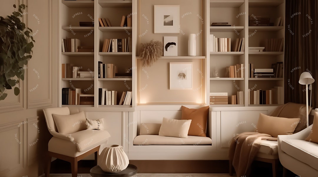 Beige Room Zoom Background for Meetings, Zoom Digital Virtual Backdrop ...