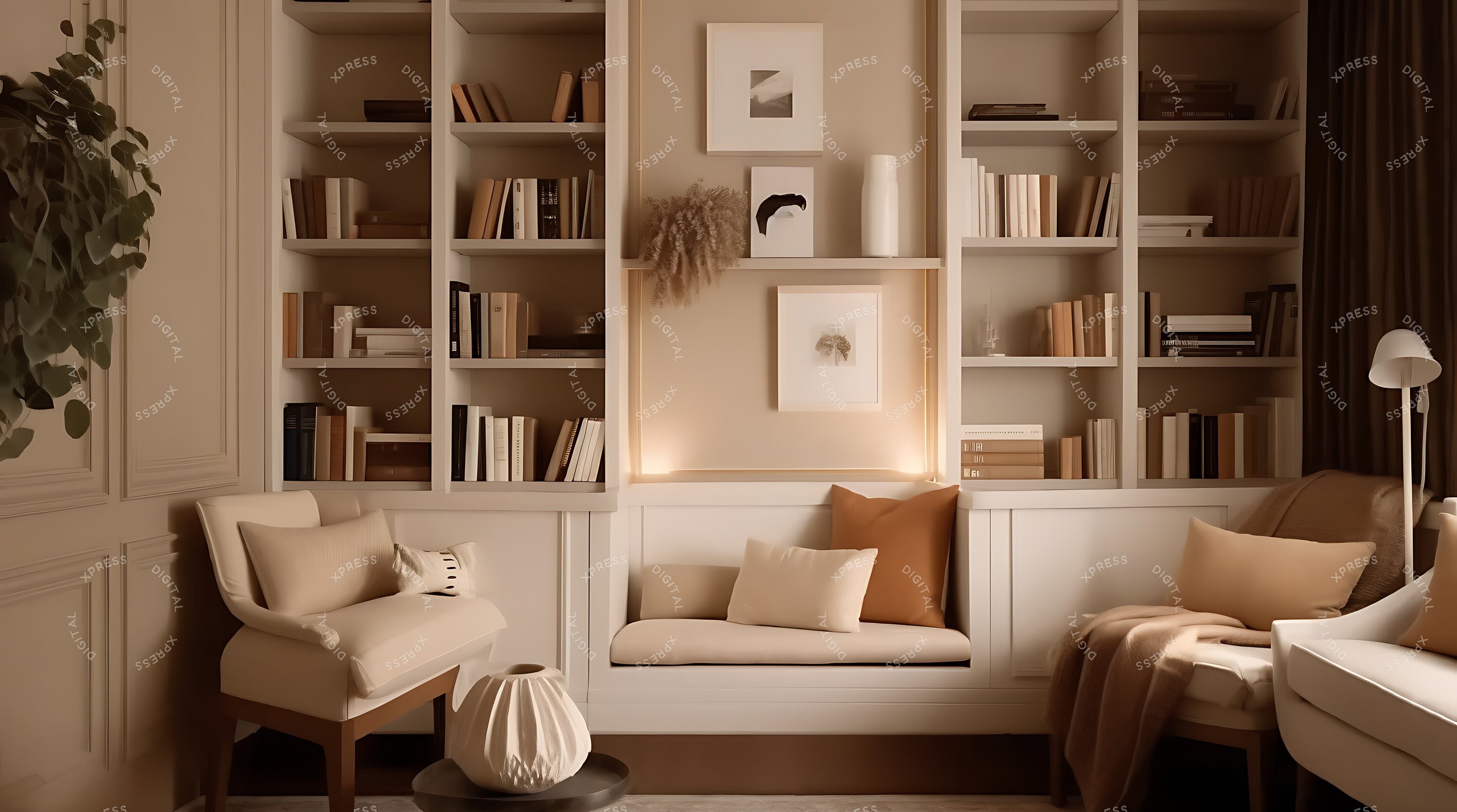 Beige Room Zoom Background for Meetings, Zoom Digital Virtual Backdrop ...