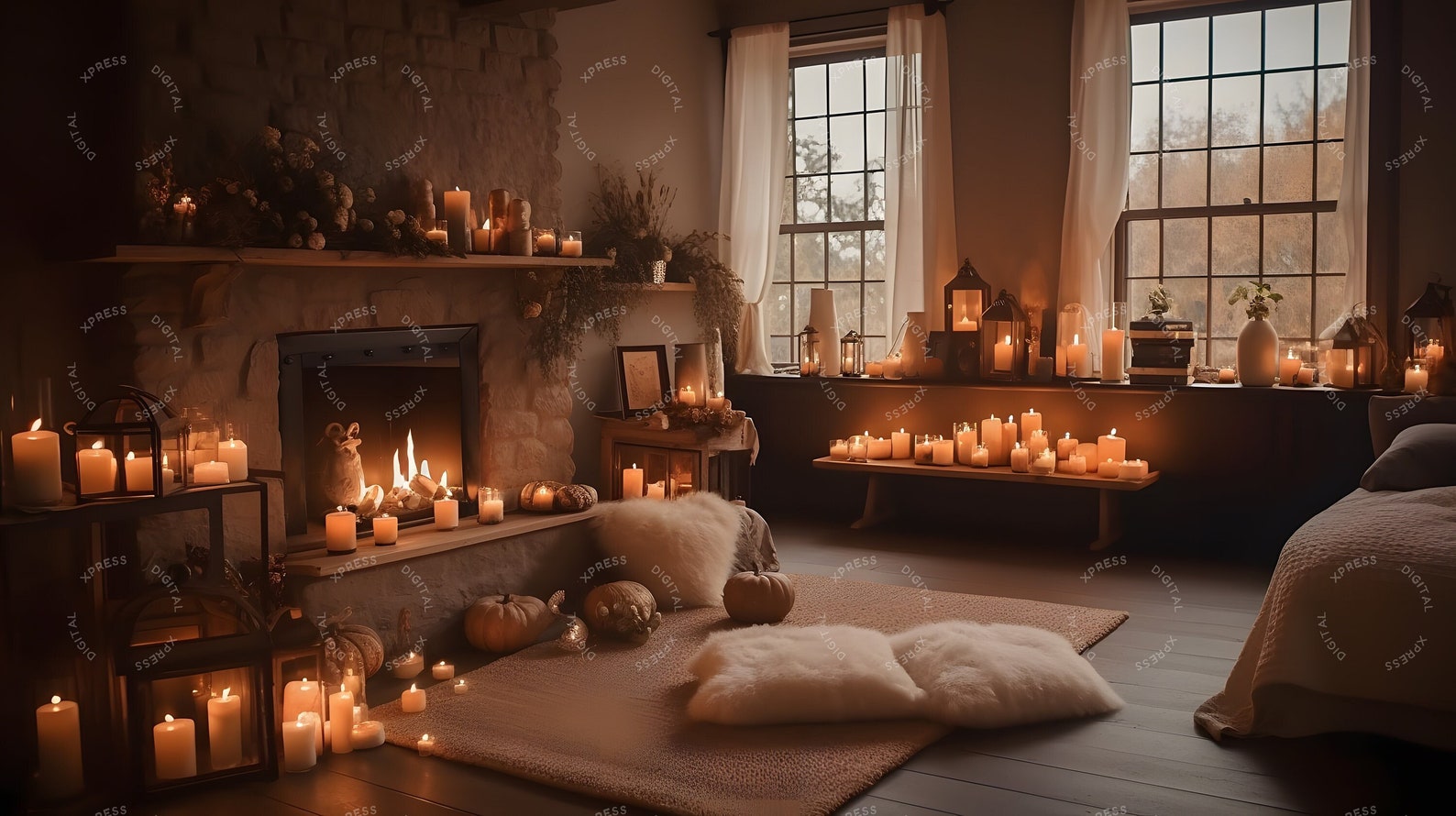 Cozy House Zoom Background for Meetings, Zoom Digital Virtual Backdrop ...