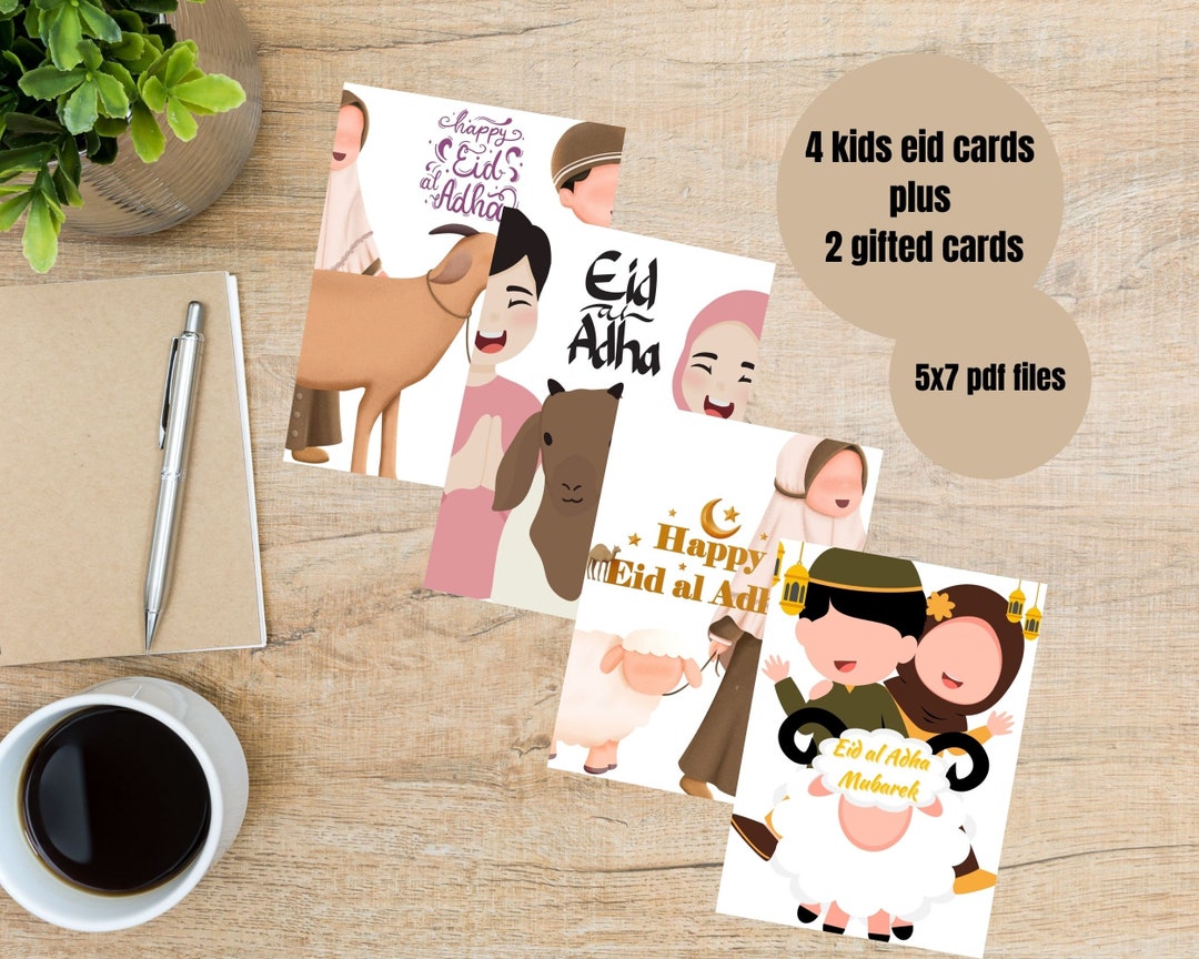 Eid Cards Kids Eid Al Adha Gifts for Children Instant - Etsy