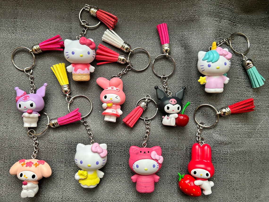 Hello Kitty Character Keychains - Etsy