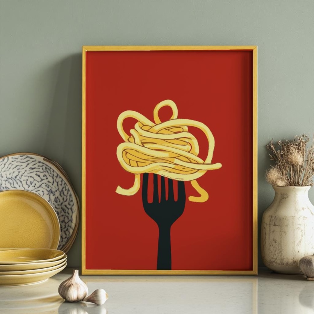 More Spaghetti Poster, Pasta Print, Pasta Lover Poster, Italian Kitchen ...