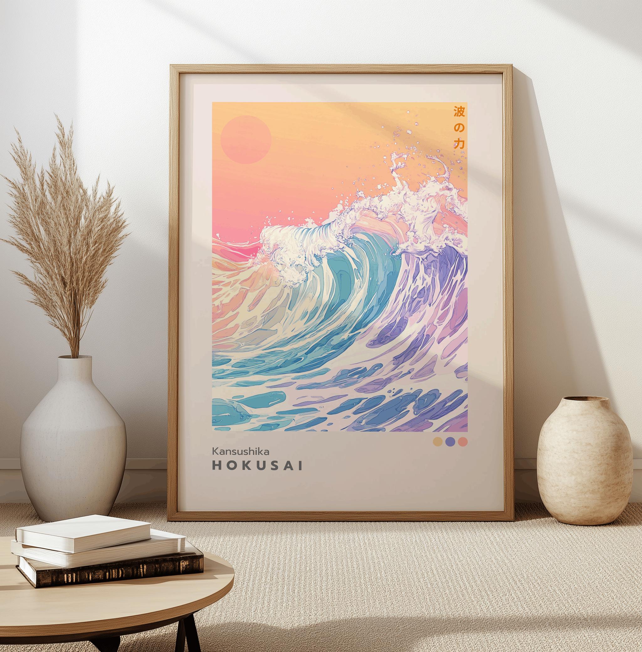Katsushika Hokusai the Great Wave Print Poster; Japandi Digital ...