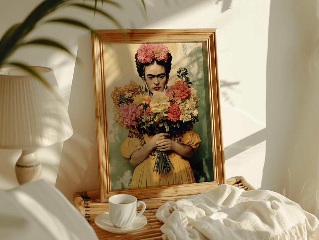 Frida Kahlo Floral Art Poster, Colorful Feminist Quote Printable Wall ...