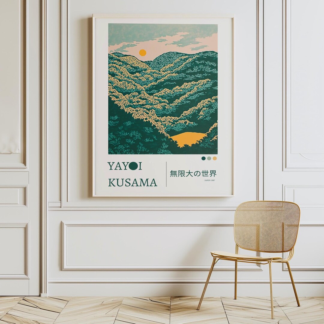 Yayoi Kusama Japanese Grasslands Poster, Yayoi Kusama Print, Japandi ...