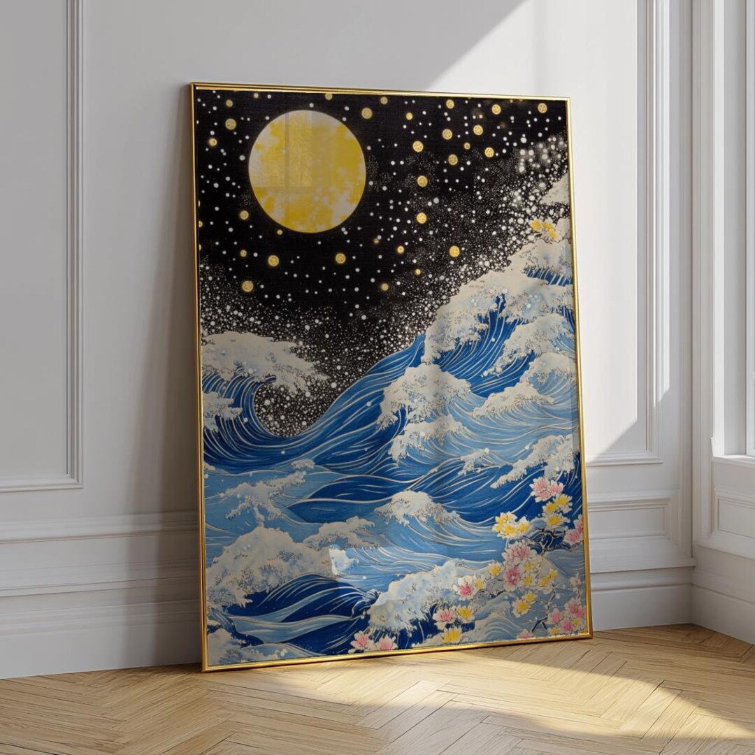 Yayoi Kusama Wave in Deep Ocean Poster, Yayoi Kusama Print, Yayoi ...