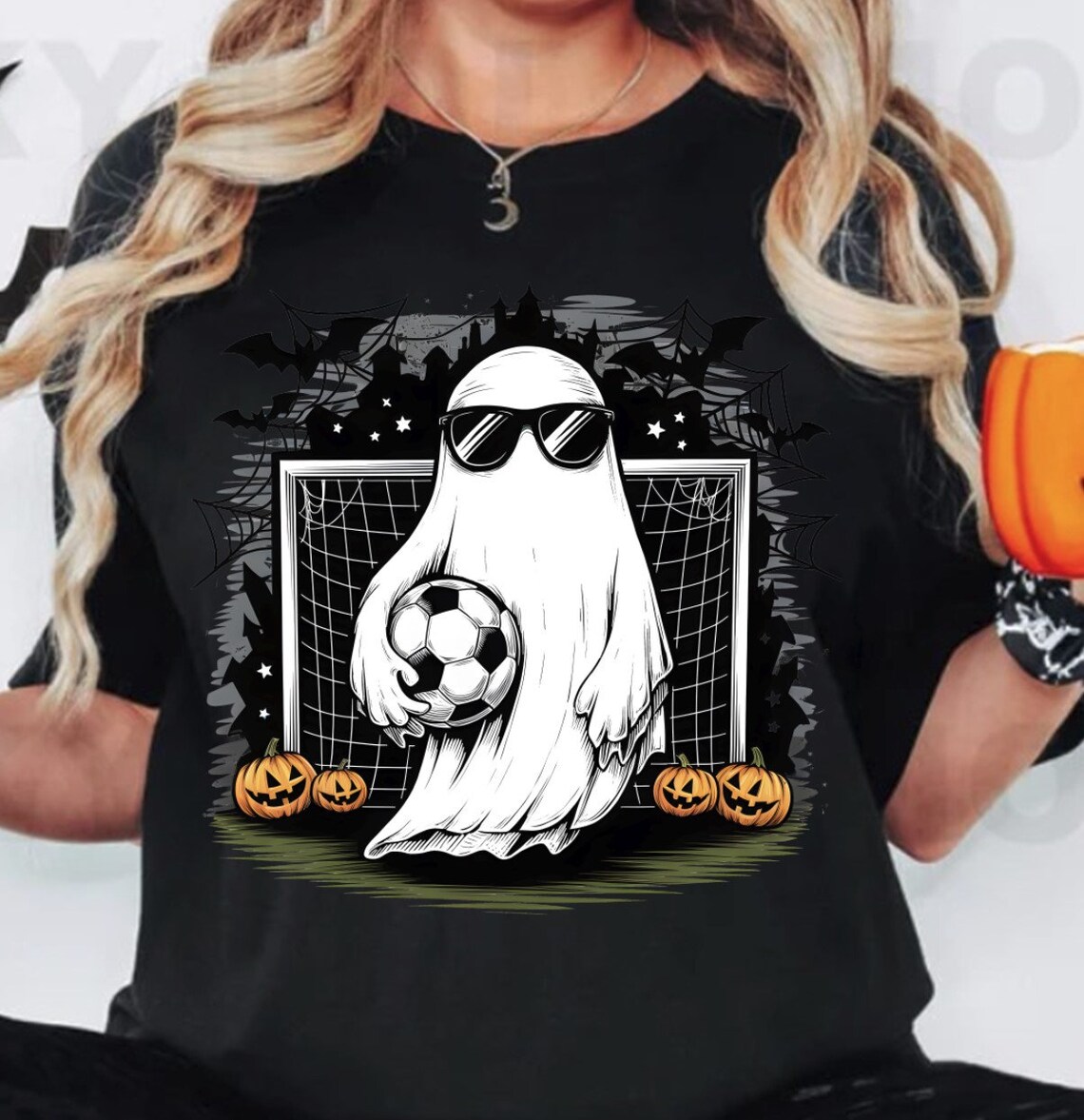 Soccer Ghost Png, Cute Ghost Playing Soccer Png, Retro Halloween Png ...