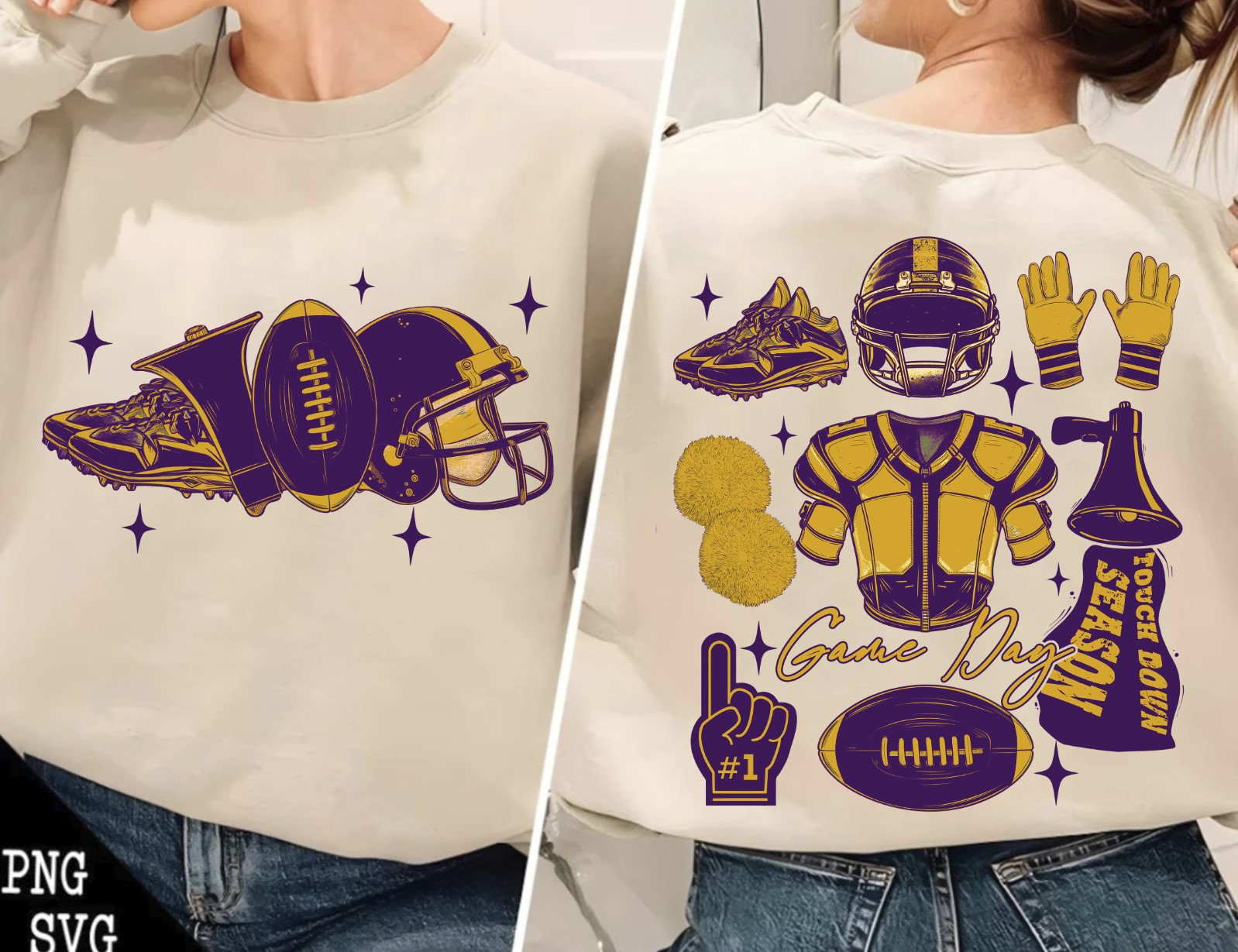 Football Purple and Yellow Png, Game Day , Game Day Football Png ...