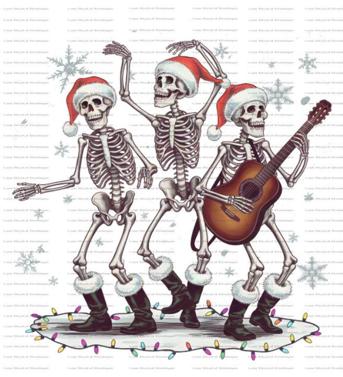 Christmas Dancing Skeletons Png, Skeleton Christmas Png, Santa Claus ...