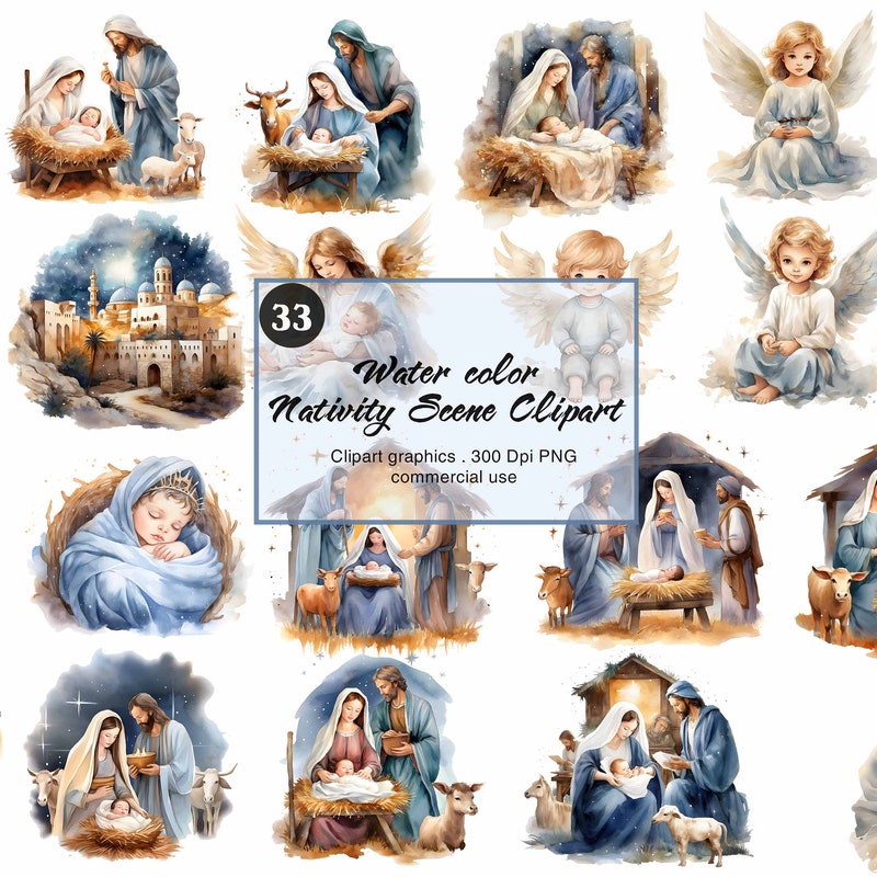 Nativity Clipart - Etsy