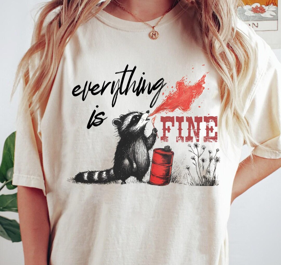 Everything is Fine Png, Raccoon Png, Stressed Png, Mental Health Png ...