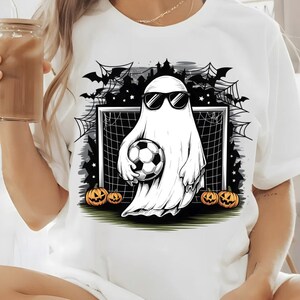 Soccer Ghost Png, Cute Ghost Playing Soccer Png, Retro Halloween Png ...