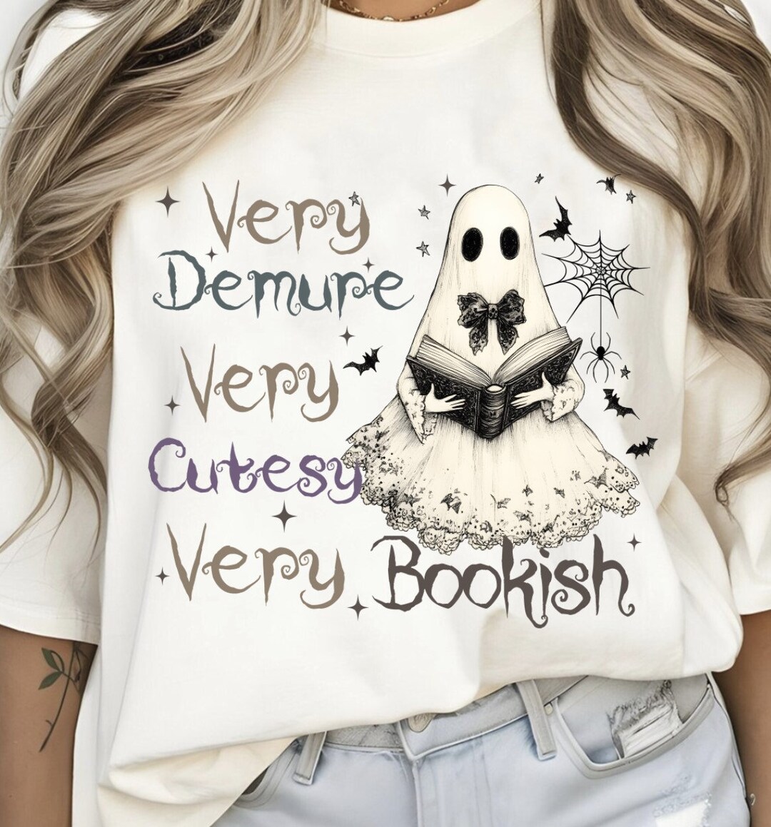 Very Demure Png, Very Demure Very Cutesy Very Bookish PNG, Lacey Ghost ...