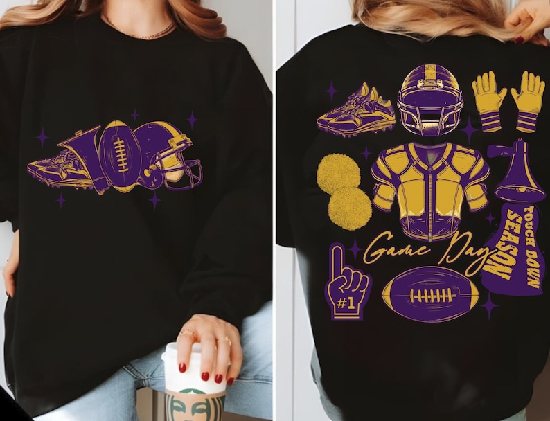 Football Purple and Yellow Png, Game Day , Game Day Football Png ...