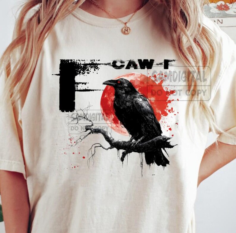 Black Crow F-caw- F Png, Funny Black Bird Png, Bird for Shirt, Gift for ...