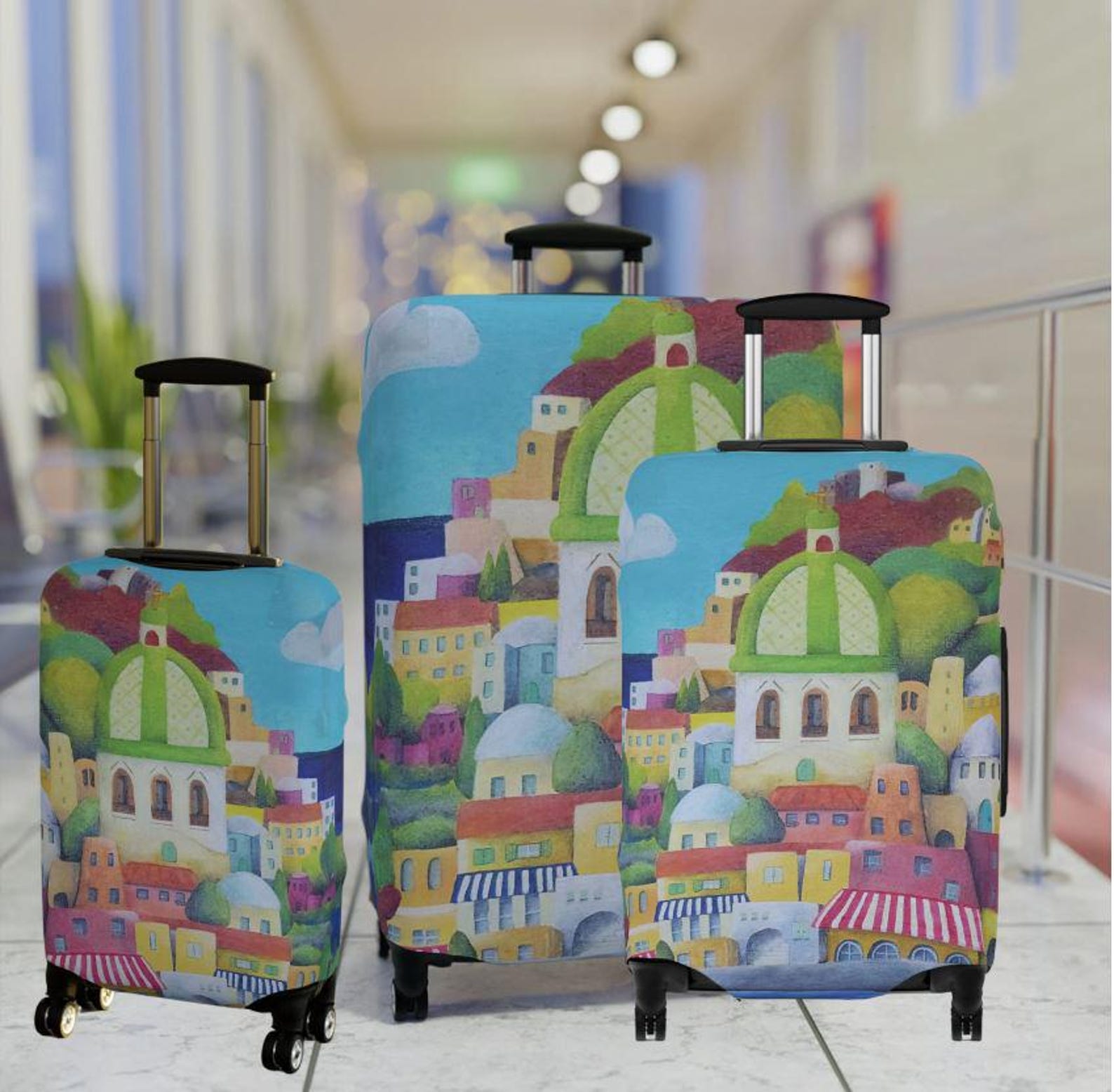 Italian Themed Stretchy Luggage Cover Bag for Suitcases and Carry-ons ...