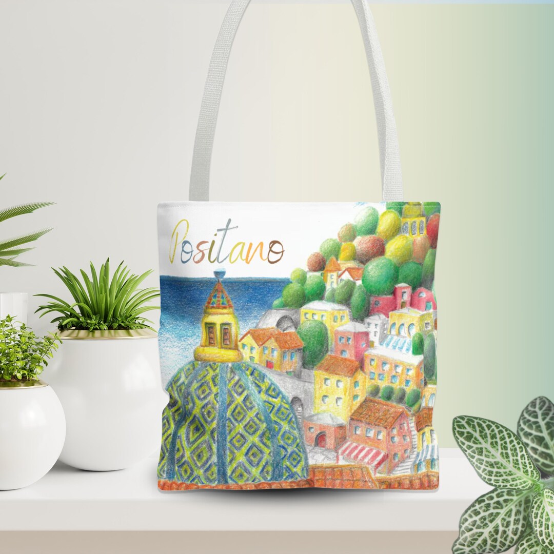Italian Theme Positano Multifunctional Tote Bag Gift for Her. Use as ...