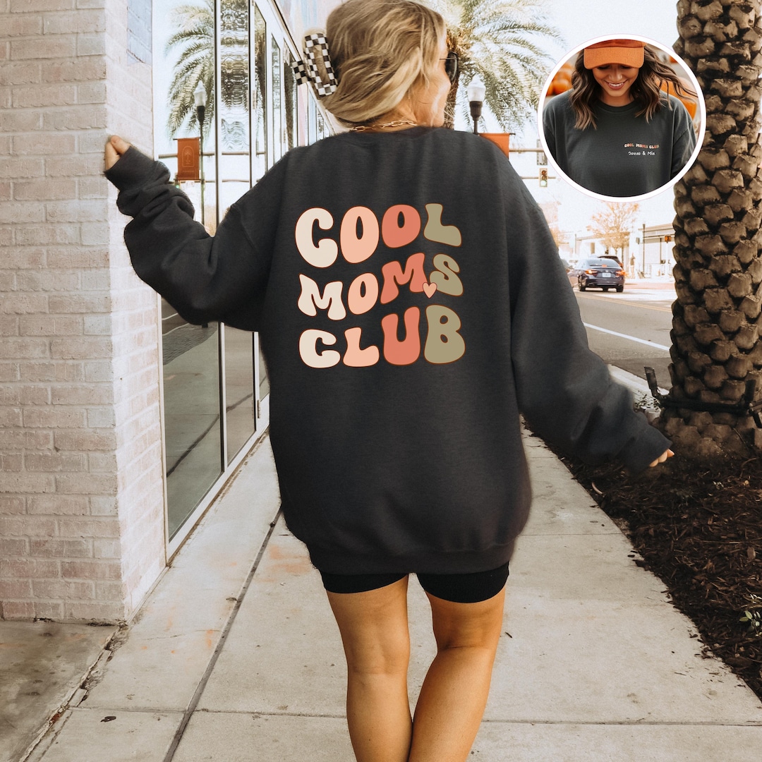 Cool Moms Club Hoodie Personalized With Name and Year, Mom T-shirt Gift ...