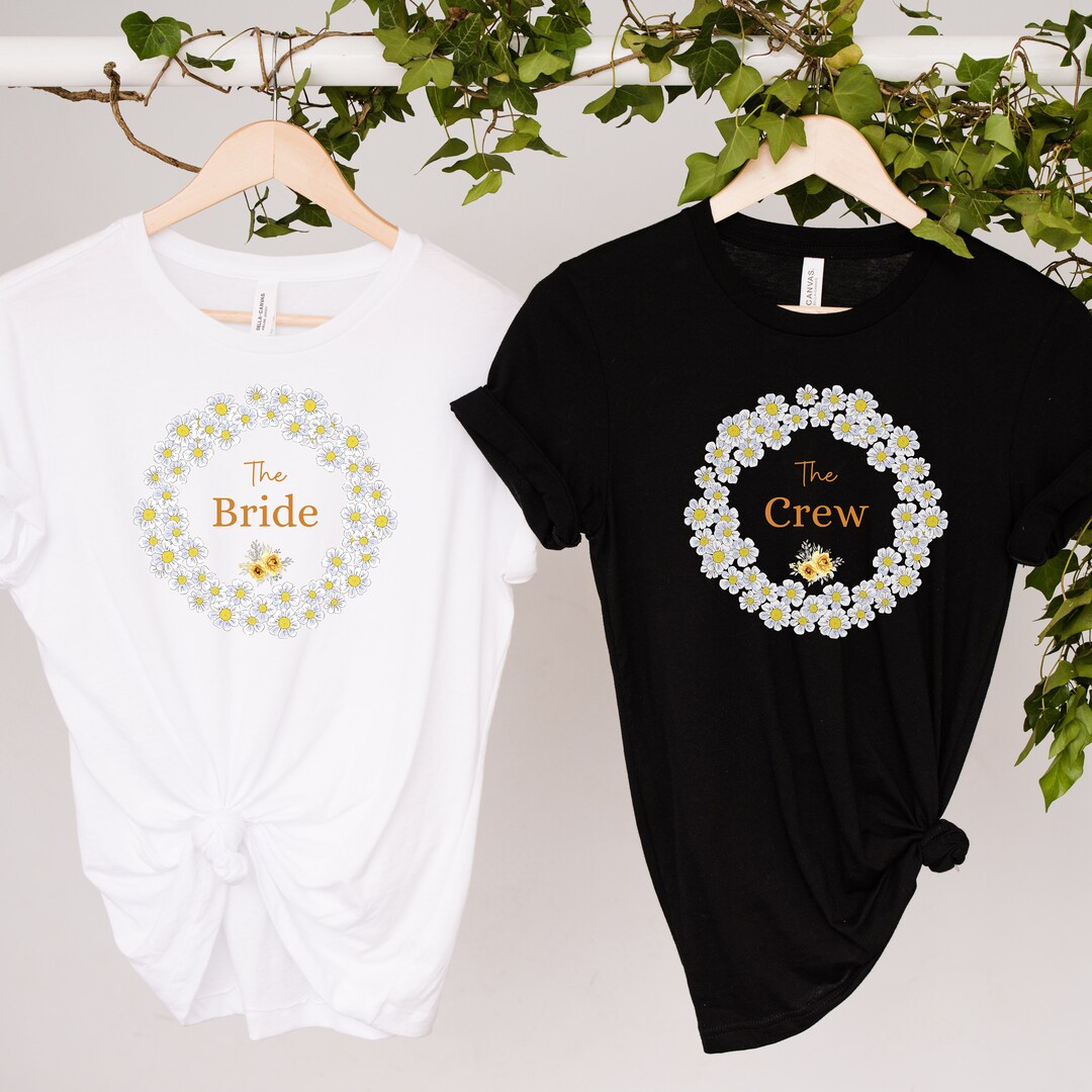 The Bride Crew T-shirt, Hen Party Shirt Flowers, Bride Gift Wedding ...