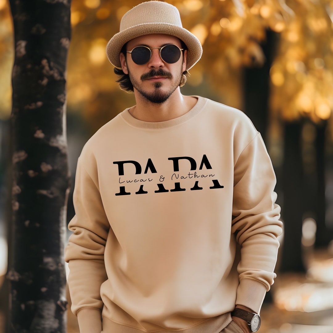 Papa Sweatshirt personalisiert mit Name, Vater T-Shirt Geschenk ...