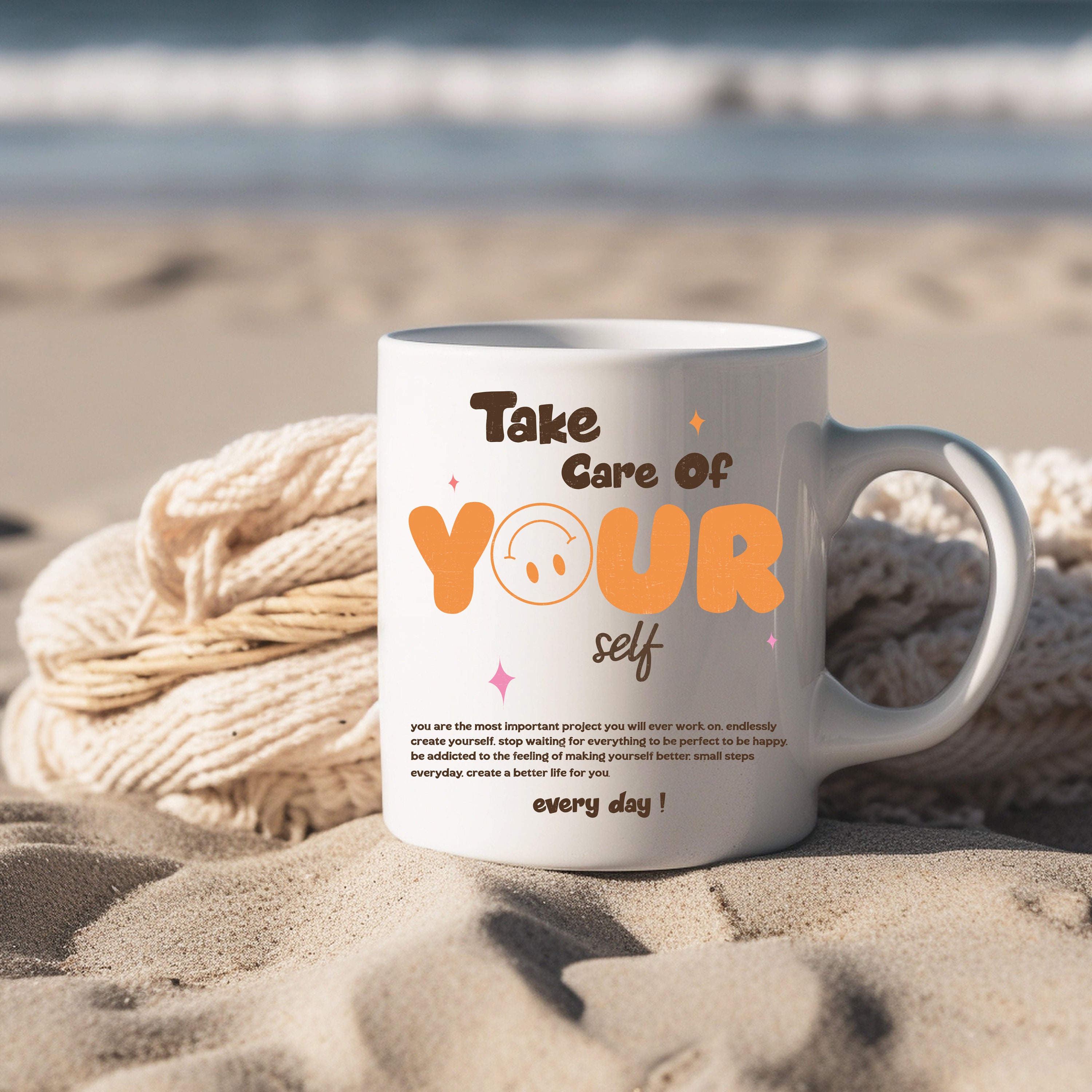 Retro Smiley Positive Affirmations Mug Mental Health Mug - Etsy