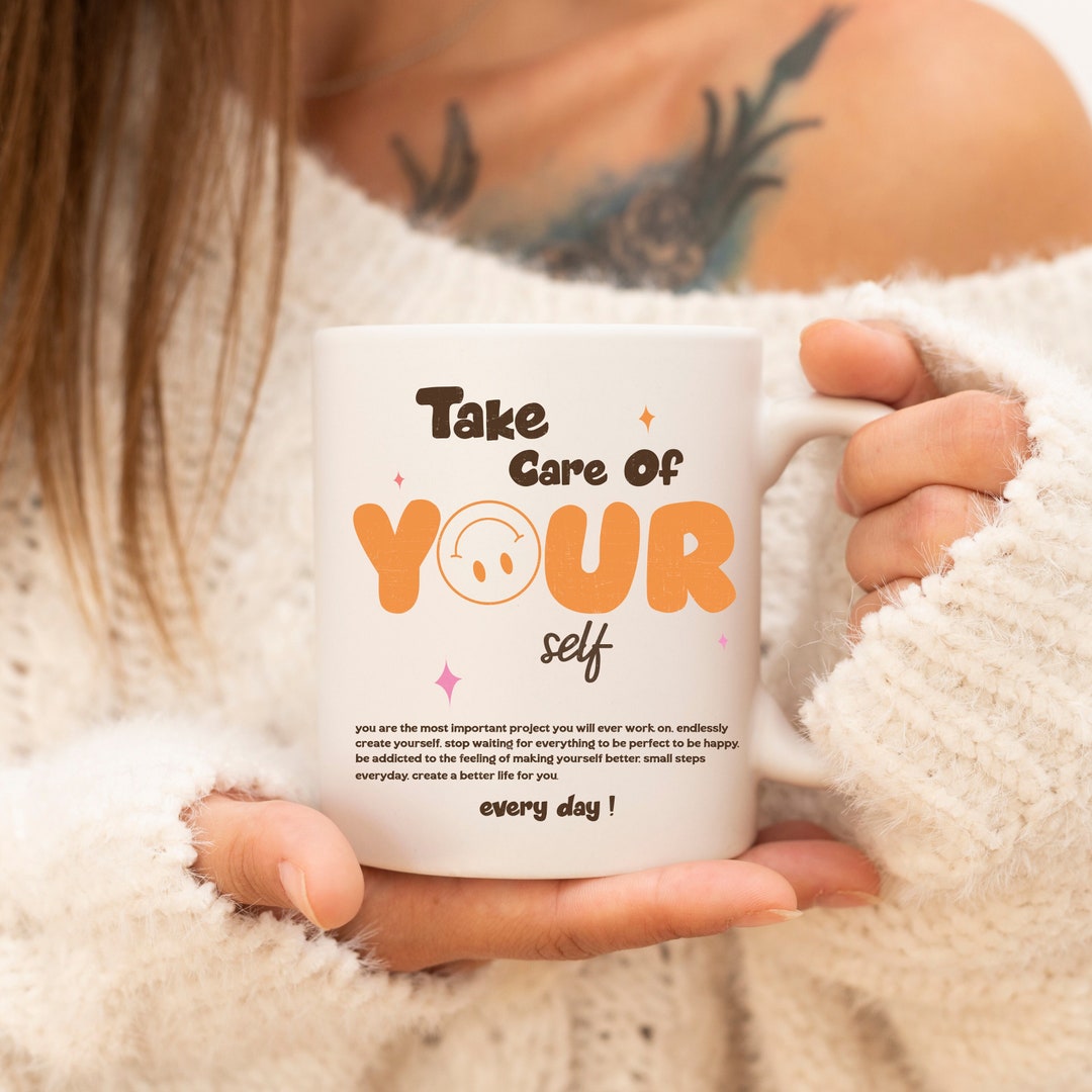 Retro Smiley Positive Affirmations Mug Mental Health Mug - Etsy