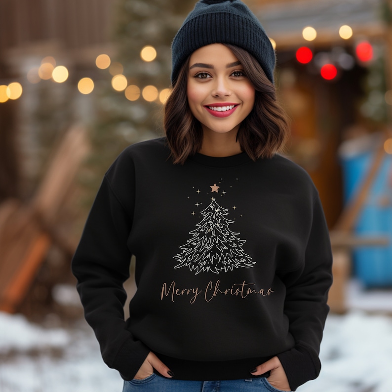 Merry Christmas Sweatshirt, Winter Pulli, Minimalistisch, Weihnachten ...
