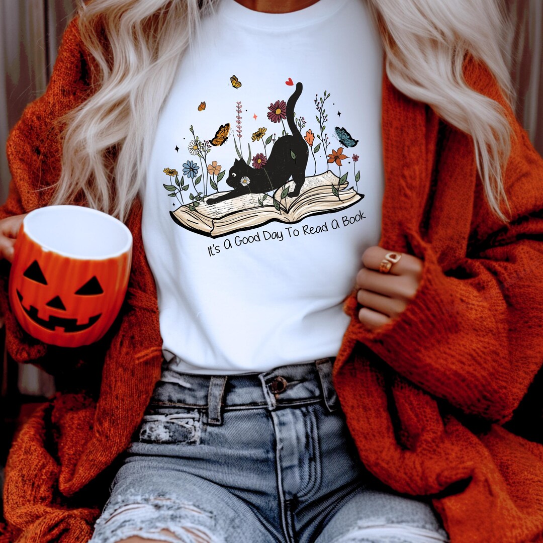 Cozy Books Shirt Cat, Light Academia Vintage Sweater, Books Hoodie ...