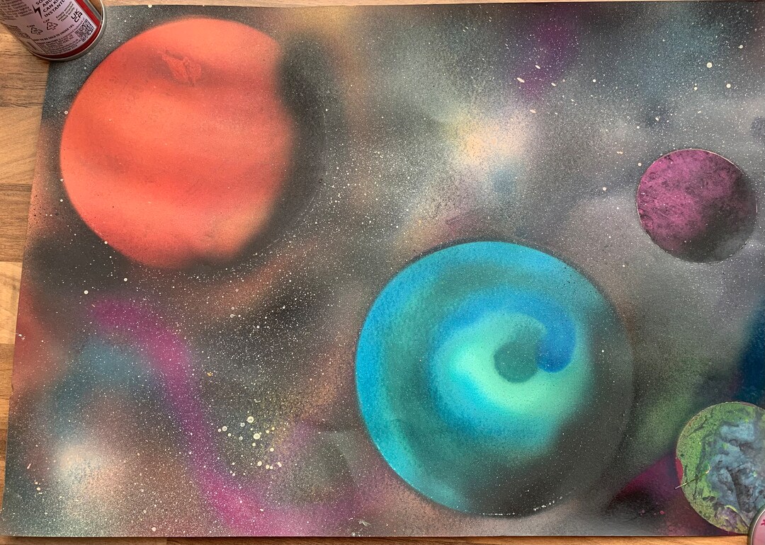 Custom A3 Planet and Space Scene Spray Paint - Etsy