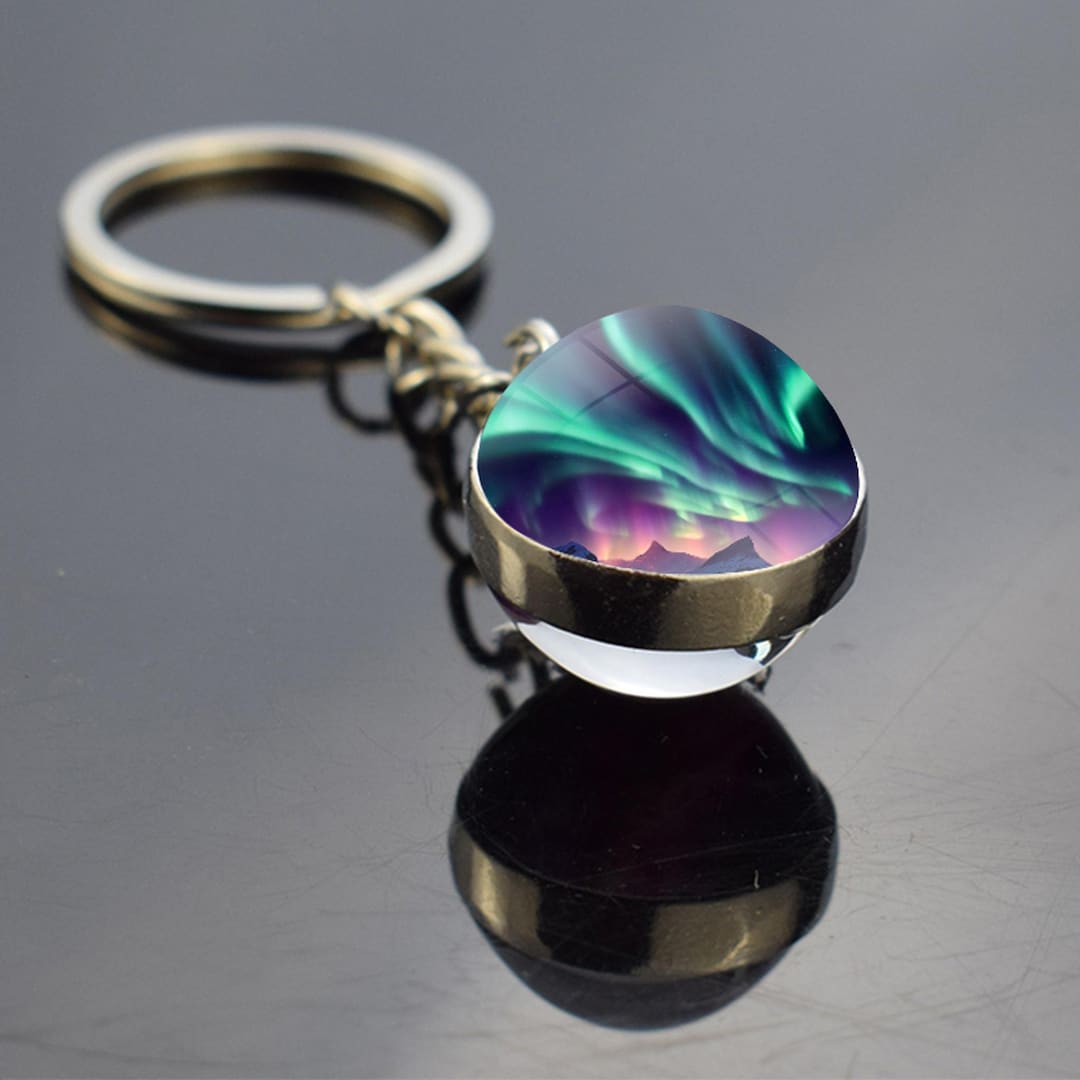 Luminous Aurora Borealis Keyring - Northern Light Jewelry - Unique ...