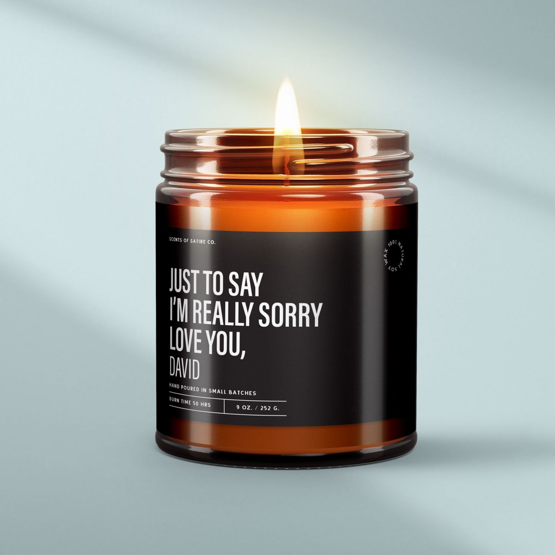 Sorry Love You your Name Candle Personalized Apology & Affection SS83 ...