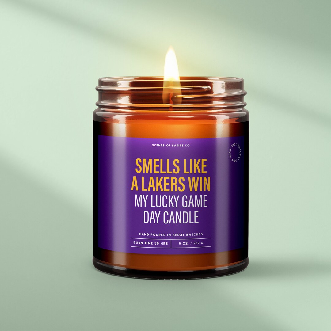 Funny Lakers Candle, Game Day Soy Candle, Los Angeles Basketball Fan ...