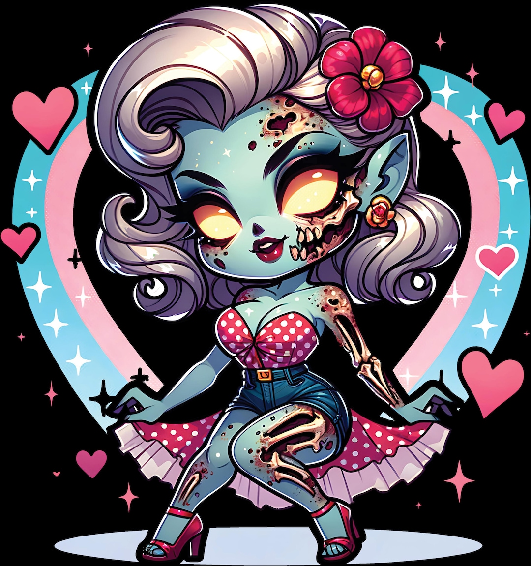 Zombie Pinup Girl Png Download - Etsy