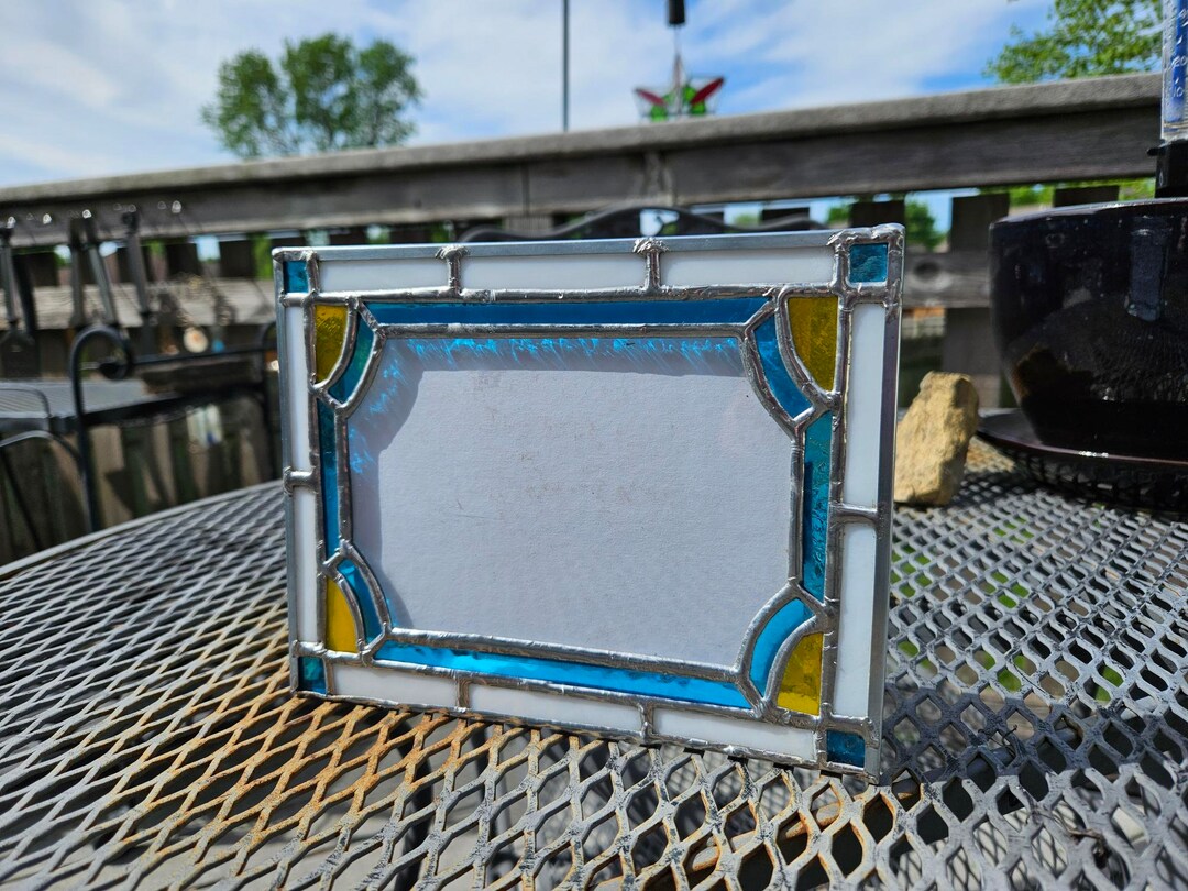 Stained Glass Free Standing Picture Frame Hand Made - Etsy
