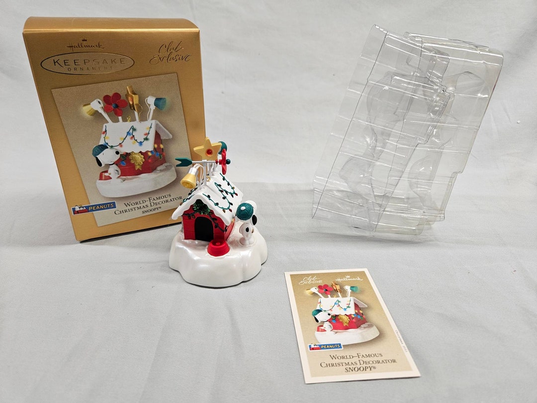 Rare Hallmark Keepsake World Famous Christmas Decorator Snoopy Ornament ...