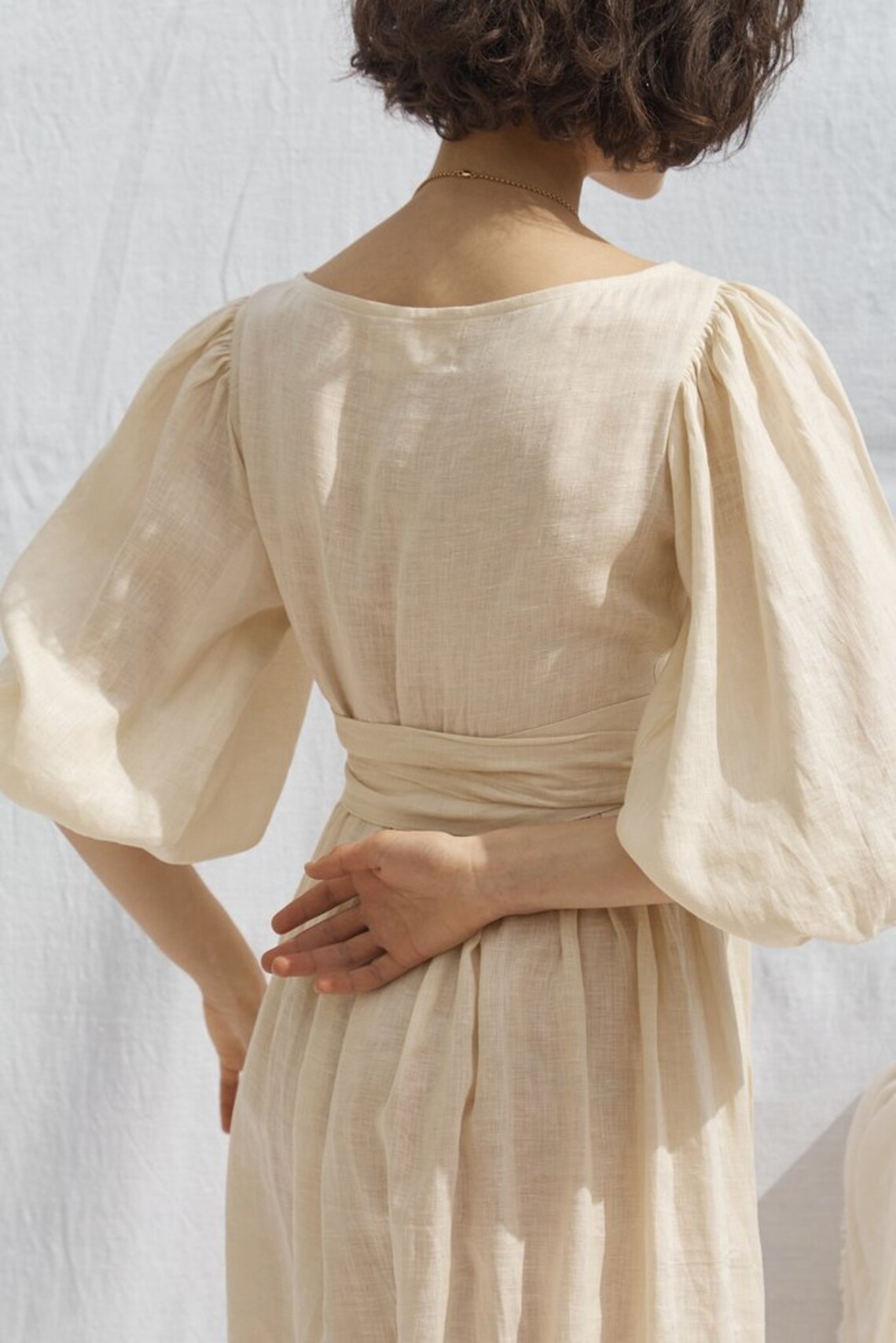 Linen Midi Wrap Dress, Long Summer Dress, Linen Beach Dress, Bridesmaid ...